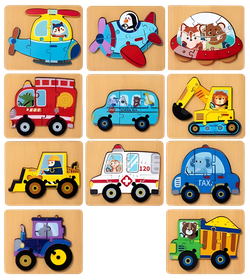 Wooden Transport Jigsaw Puzzle Set - 11 Educational Vehicle Toys | Shop ...