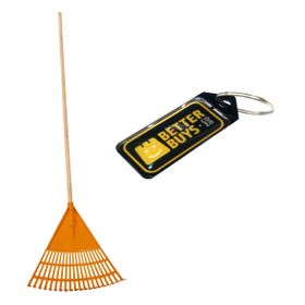 Garden Plastic Leaf Rake - Wooden Handle - Orange - 5 Pack & Gel Key ...