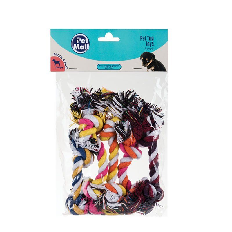 Puppy Rope Toy - Assorted Ropes - Multicoloured - 5 Pack - 3 Pack ...