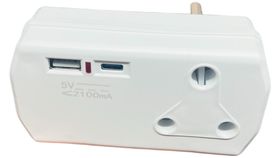 Target 16A Multiplug Adapter - 1 × 16A + 2 USB (Type-C & USB-A) SA Plug ...