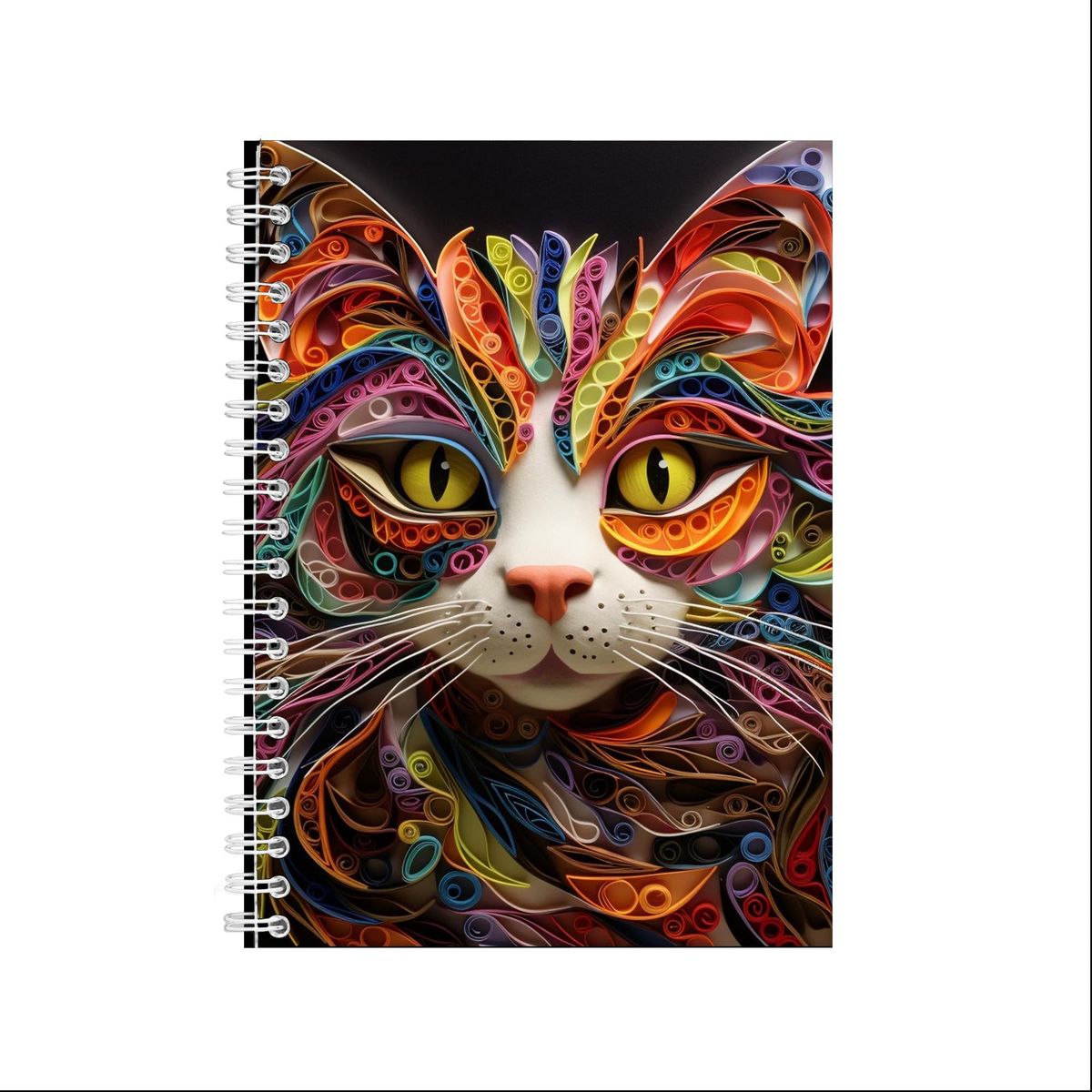 CALICO CAT QUILLED CLAY COLORFUL IMAGE A5 Notebook Gift Idea Notepad ...