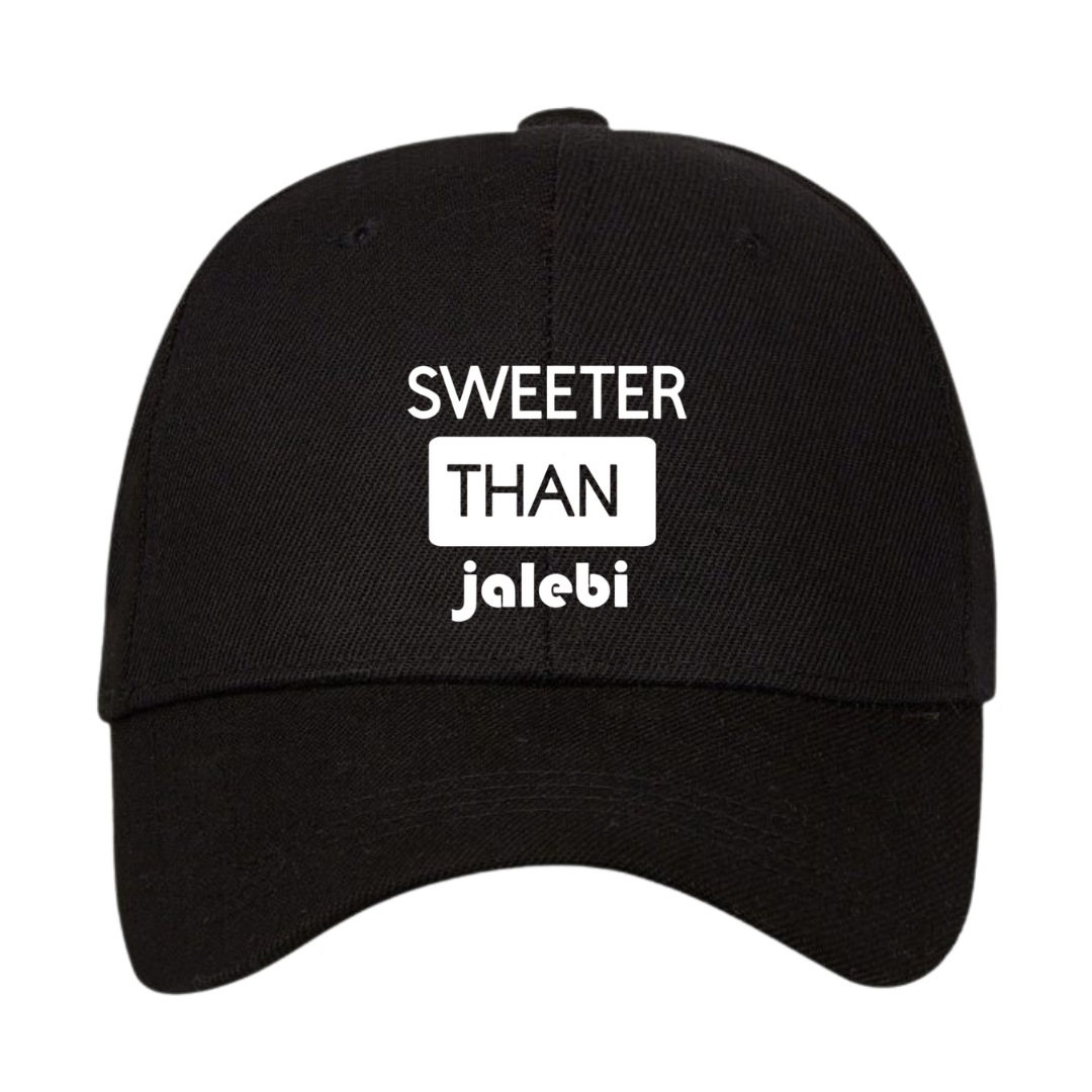 Katz Designs - Unisex Black Baseball Cap - Sweeter Than Jalebi | Shop ...