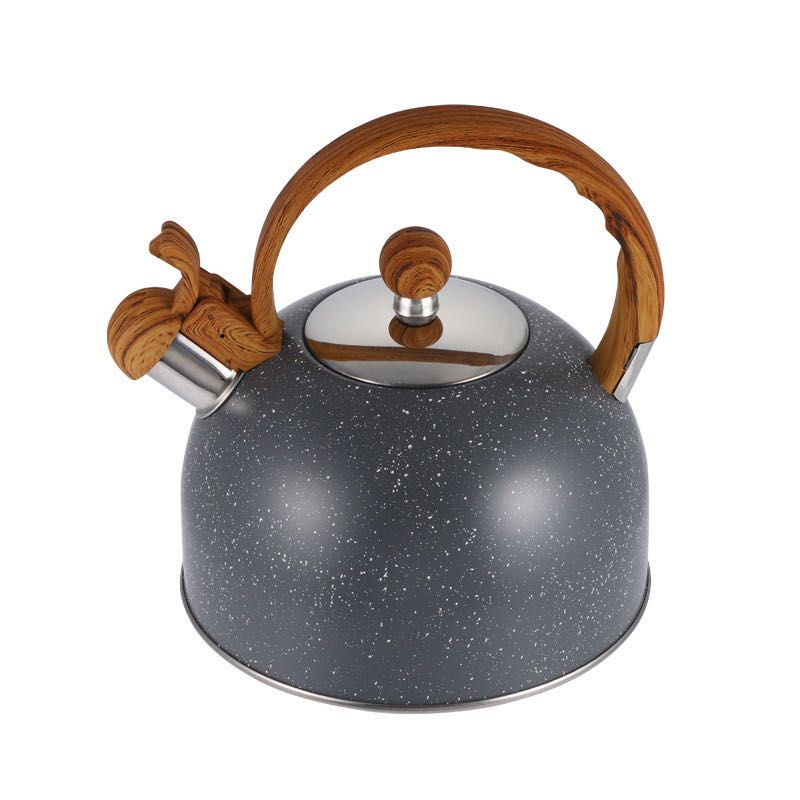 2.5 Liters Whistling Tea Kettle Teapot Water Kettle Wood Grain Handle ...