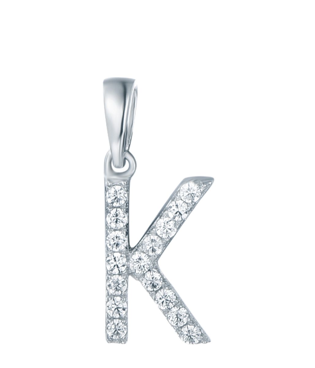 Sterling Silver Micro Set Letter K Pendant SP00026 | Shop Today. Get it ...