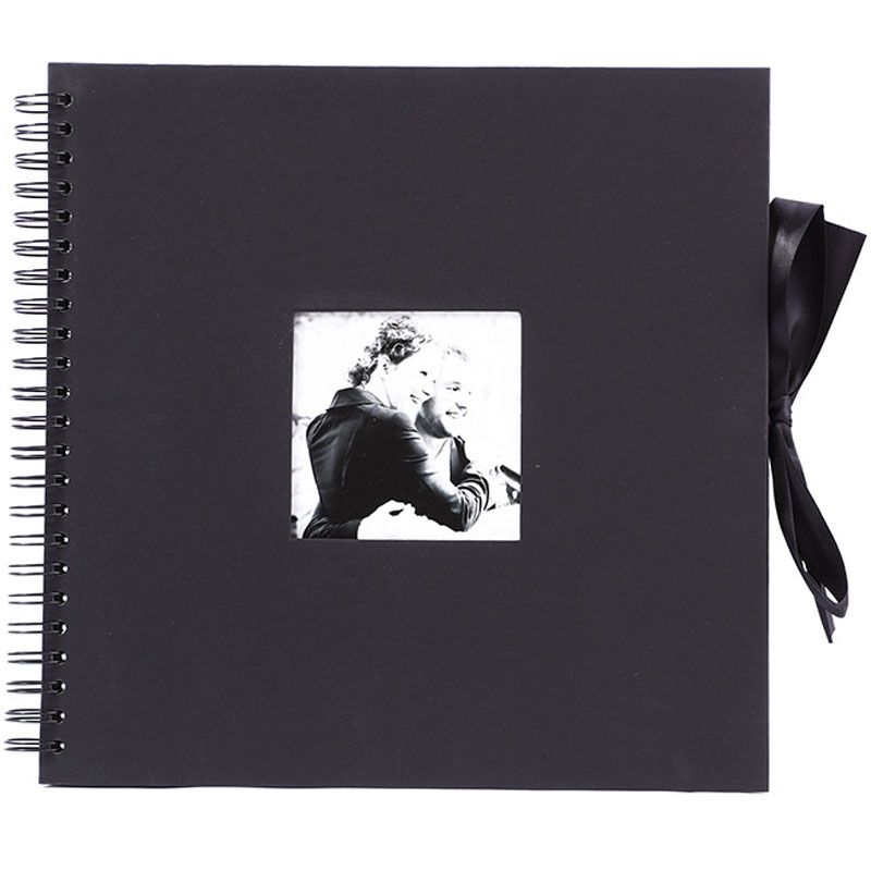 La Laila Large Black Scrapbook Photo Album 12 Inch Hardcover Spiral ...