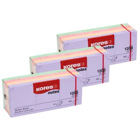Kores Multi-Colour Pastel Notes 50x40mm 12 Pieces - 2+1 Kit | Shop ...