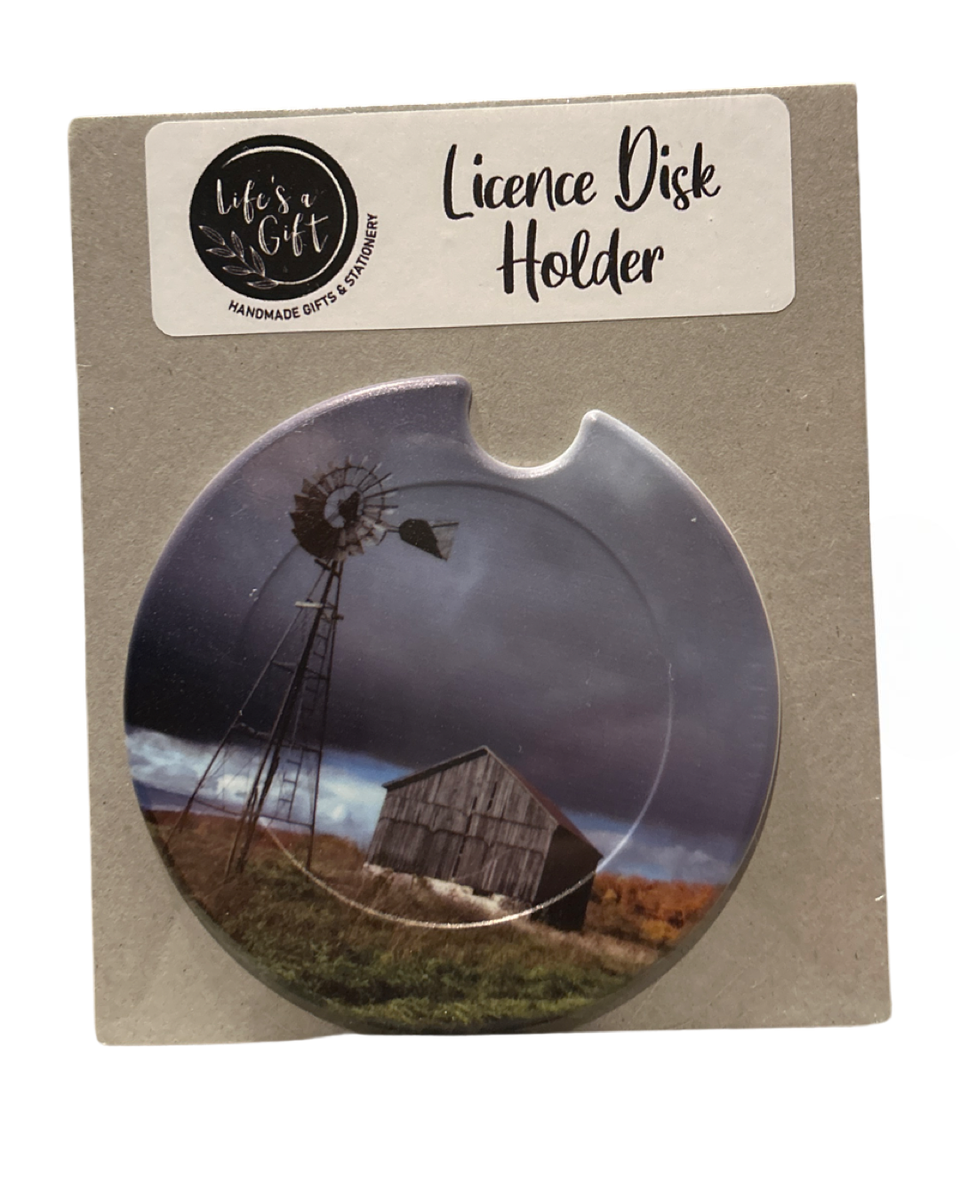 Stunning Licence Disk Holder with a Barn and Windmill | Shop Today. Get ...