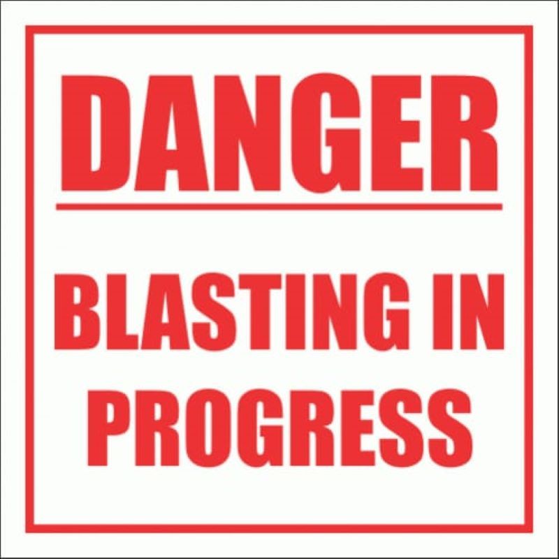 Blasting In Progress Sign 290x290 On Abs | Shop Today. Get it Tomorrow ...