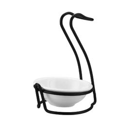 Black Goose Neck Standing spoons Rest, Kitchen Gadget Spoon Rest Holder ...