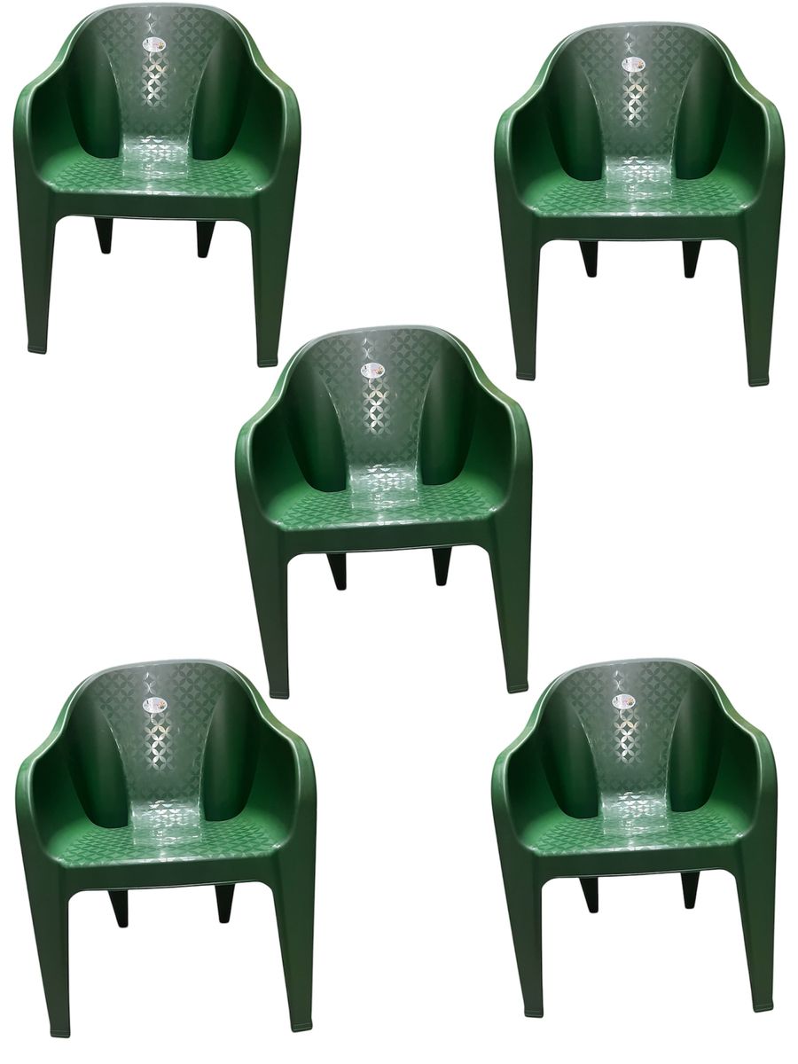 Green Rashida Heavy Duty Plastic Stackable Chair Pack of 5 | Shop Today ...