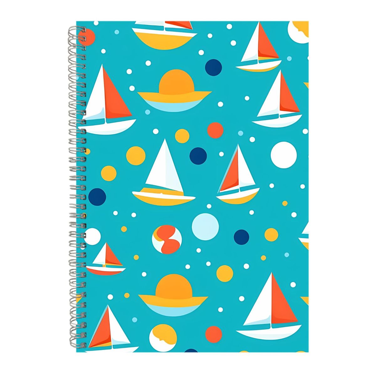Boats_15 A4 Notebook Spiral Lined Boat Patterns Graphic Notepad Present ...