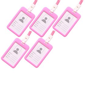 FI-5/Pack Portable Neck Employee ID Card Holder: Pink | Shop Today. Get ...