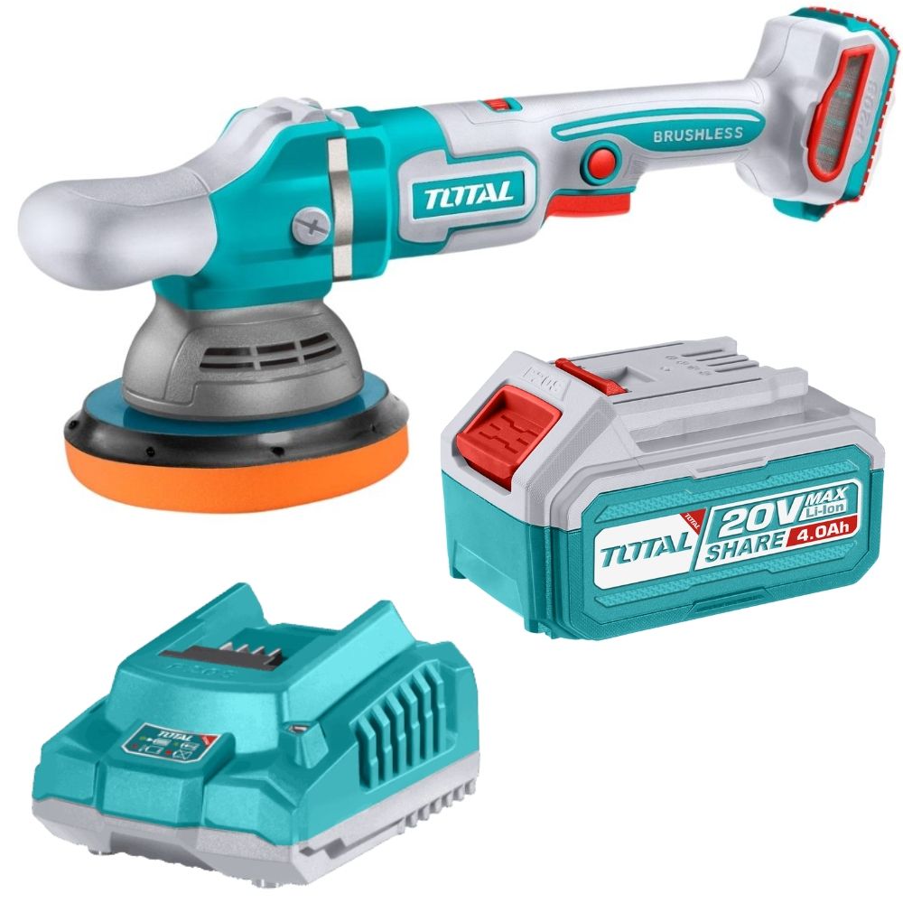 Total Tools - Cordless Brushless Polisher with 4.0Ah Battery & Charger ...