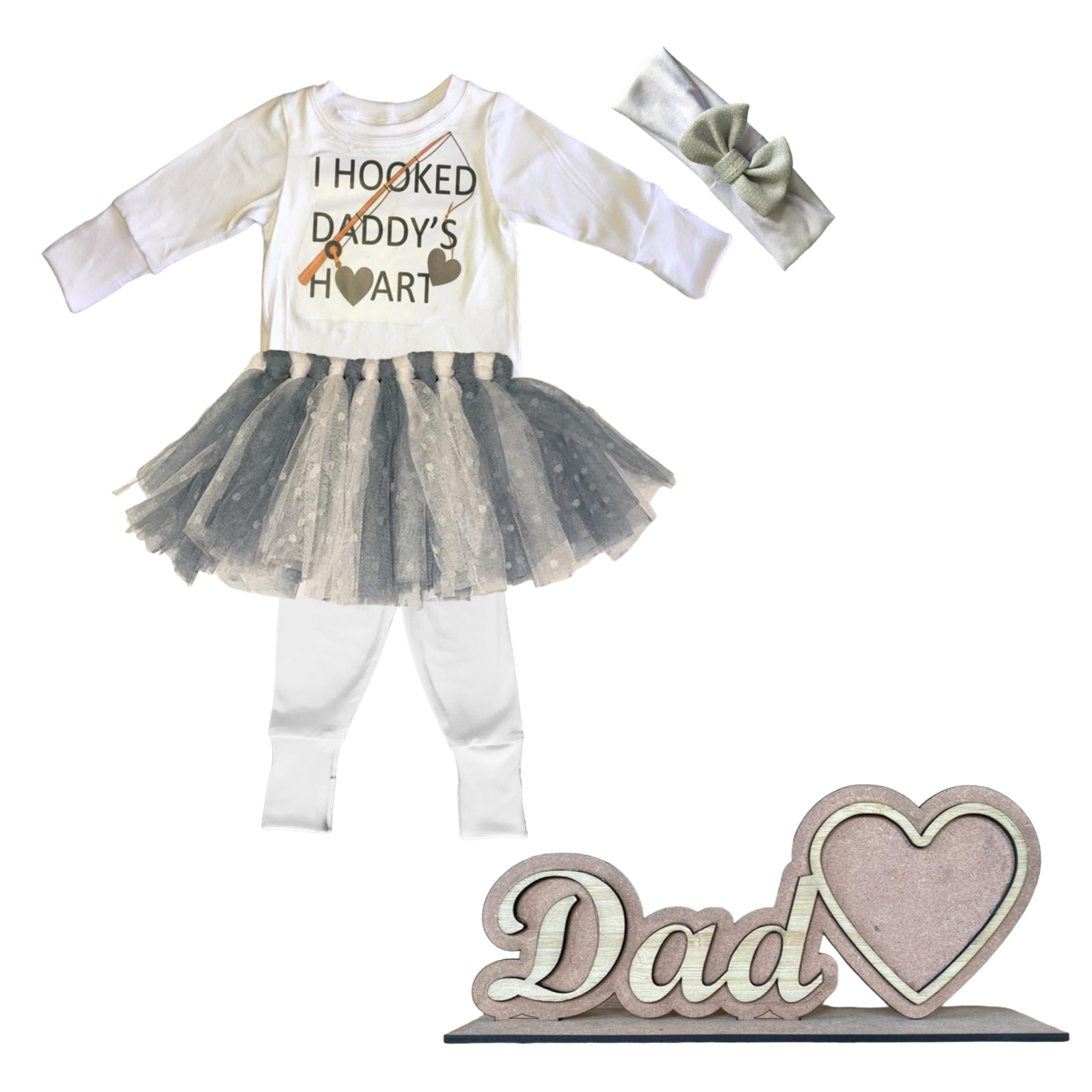 Dad & Me - Girls White & Blue Tutu Set with DAD Photo Frame | Shop ...