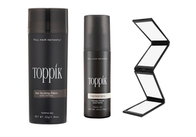 Toppik Hair Building Fibers For Hairloss Deluxe Set - Dark Brown 55g ...