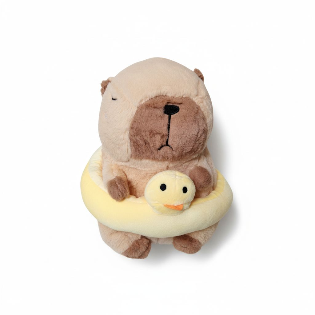 Cute Capybara Plush Toy And Yellow Duck Swim Ring | Shop Today. Get it ...