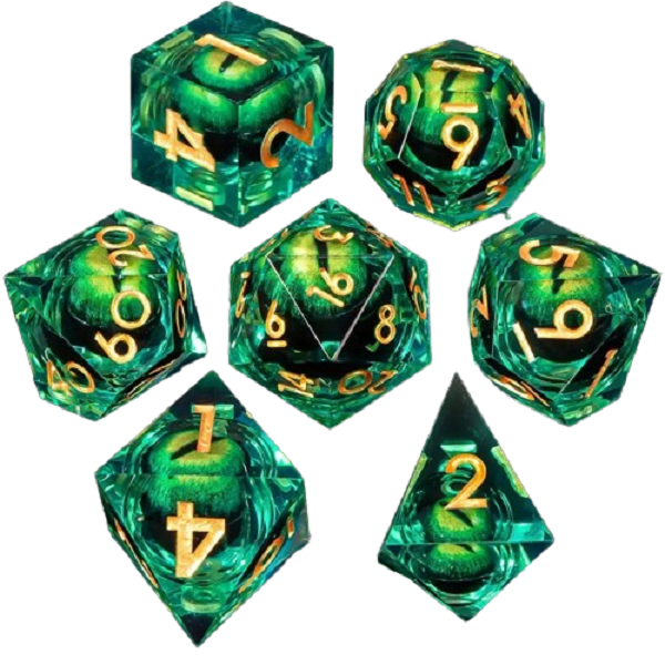 7 Piece Rotating Dragon Eye Polyhedral Dice Set for Board Games | Shop ...