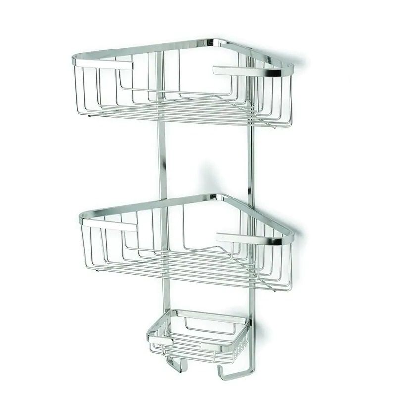 Silver Stainless steel 3 Tier TWall Mount Shelf | Shop Today. Get it ...