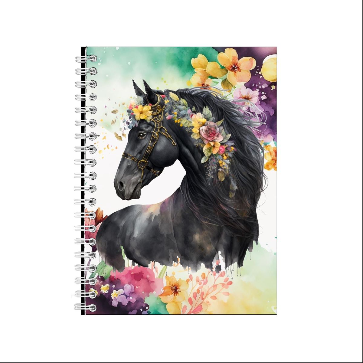 Floral Black Horse A5 Notepad Gift Idea | Shop Today. Get it Tomorrow ...