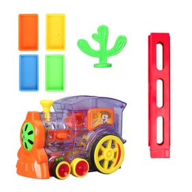 Kids Interactive Electric Building Blocks Colorful Domino Train Toy Set ...
