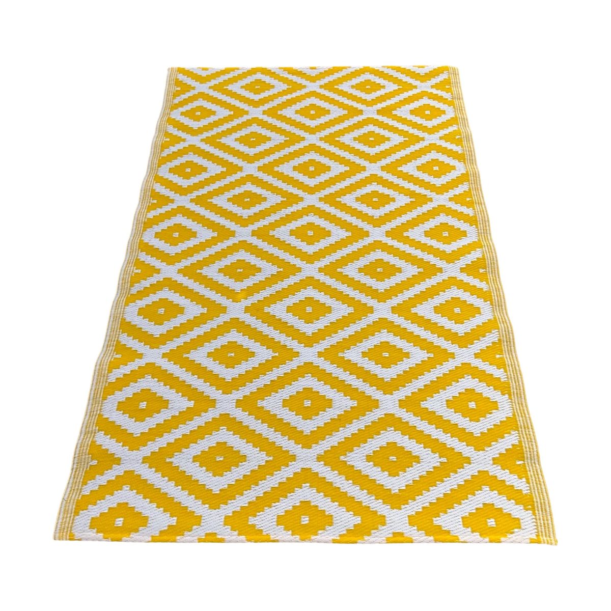 Rug It Up Indoor / Outdoor Plastic Rug - Diamond Yellow - 200 x 120cm ...