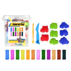 Colored Modeling Clay Set Family Fun - 12 Colors 8 Moulds & Accessories ...