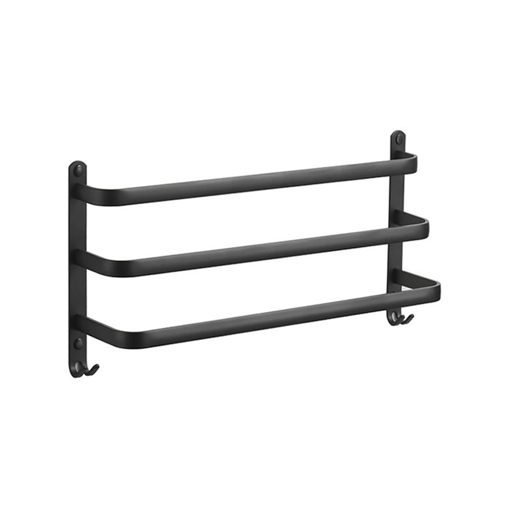 Bathroom Multi-Layer Towel Rack Wall-Mounted Three Pole Storage Rack ...