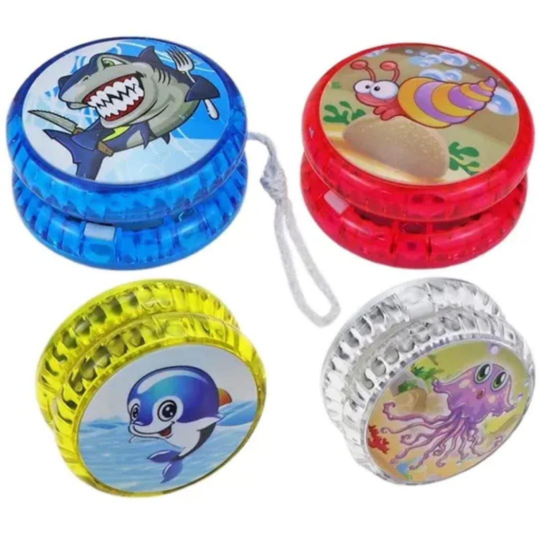 Cartoon Round Colorful LED Flashing Magnetic Kids Plastic Yoyo 12-piece ...