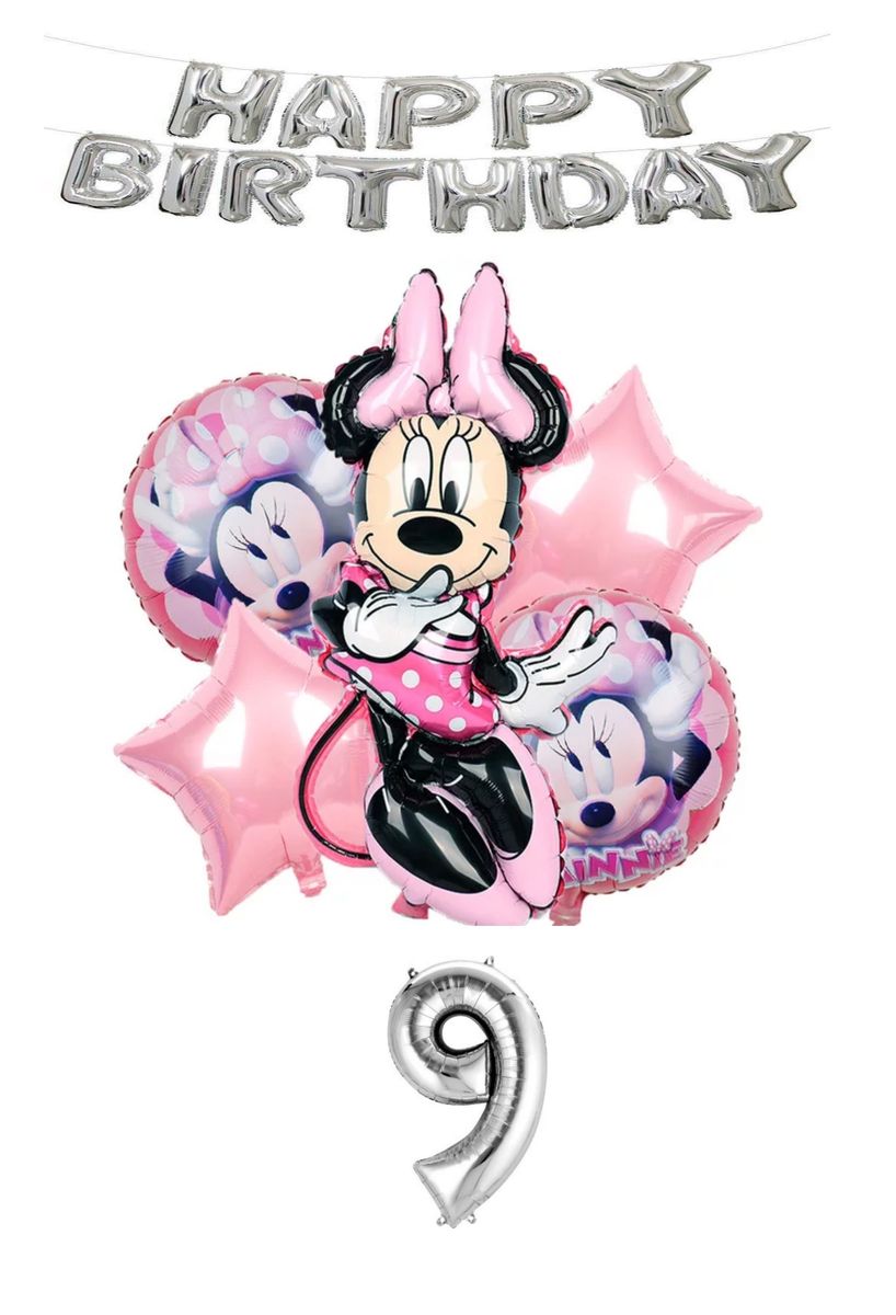 Mini Mouse Happy Birthday Balloon Set and Number 9 | Shop Today. Get it ...