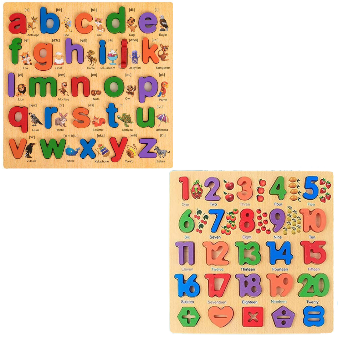Alphabet and Number Shape & Symbol Puzzles Educational Toys -Small ...