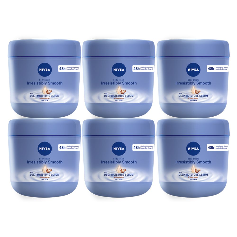 NIVEA Irresistibly Smooth Body Cream with Deep Moisture Serum, 6x400ml | Shop Today. Get it ...