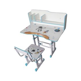 Height Adjustable Cartoon Study Table With Shelves And Chair For Boys ...