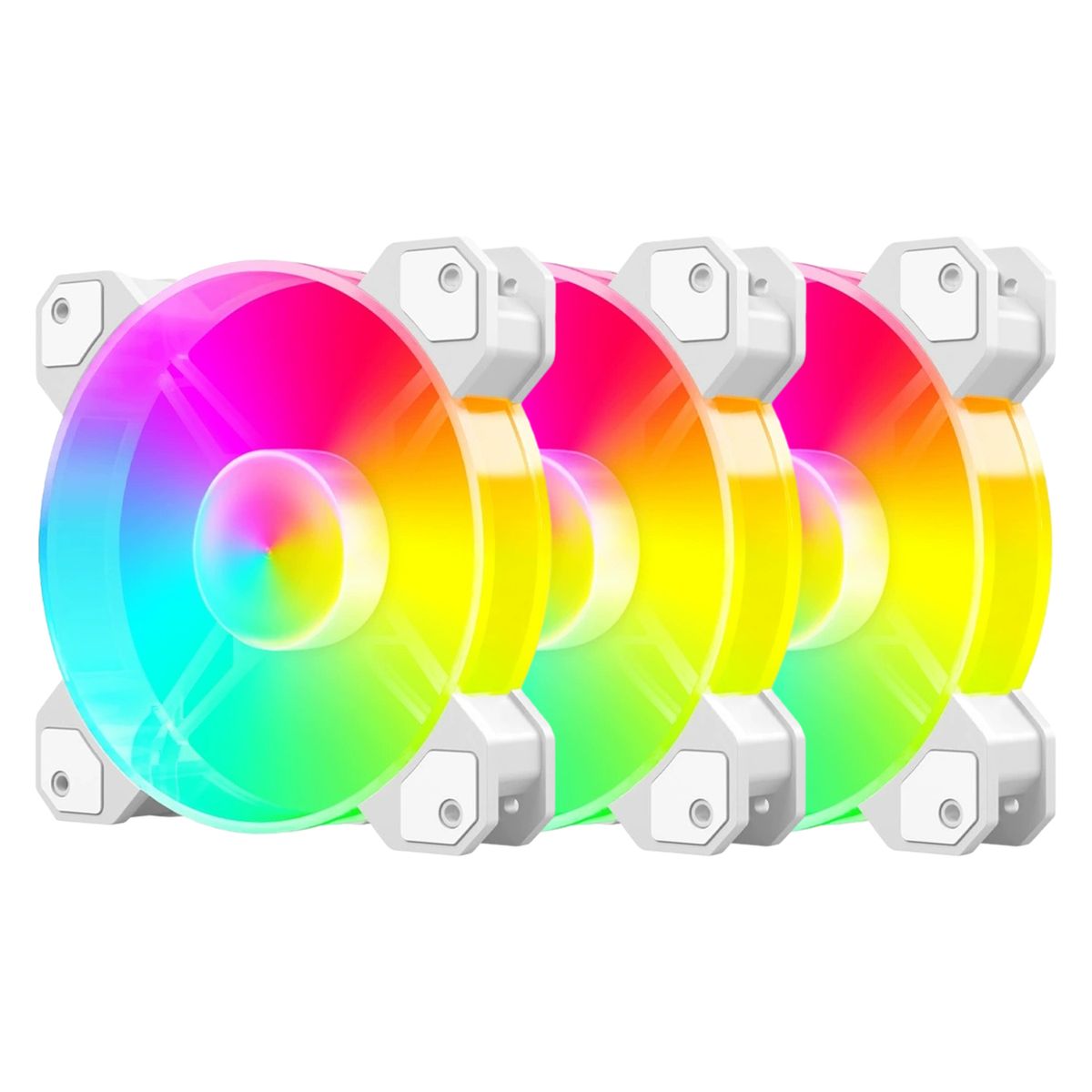 ARGB CPU Air Cooler, 3 Pack 12cm Silent PC Cooling Fan 5V 3-PIN ...
