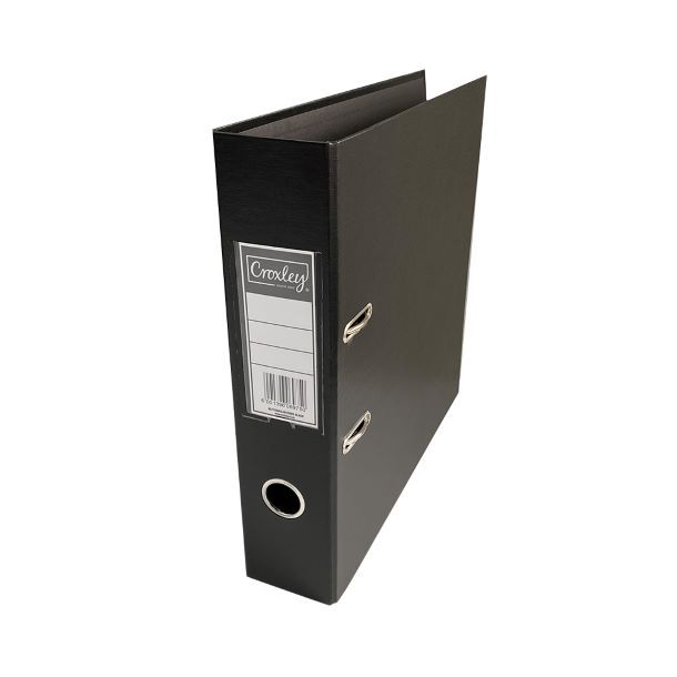 JD1028 CROXLEY P/P Lever Arch File A4 70mm Black Inner, Outer Black ...