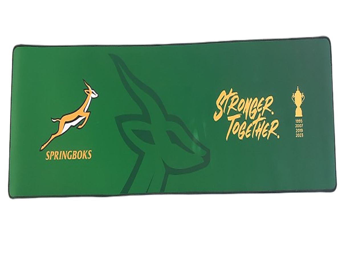 Green Neoprene Springbok Supporter World Cup Winning Dates Bar Mat ...