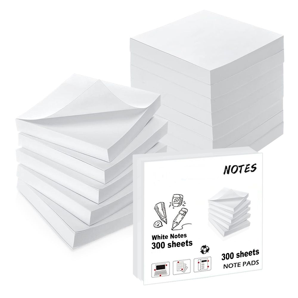 600 Sheets - White Note Pads for Office Supplies, School,Teachers ...