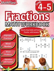 Fractions Math Workbook 4th and 5th Grade: Fractions Workbook Grade 4-5 ...