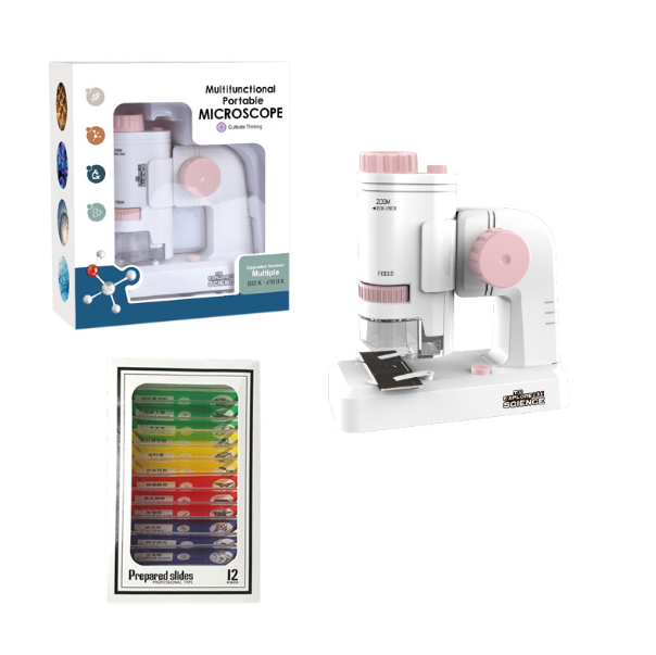 Kids' Portable Microscope Set - STEM Educational Toy for Ages 7-14 ...