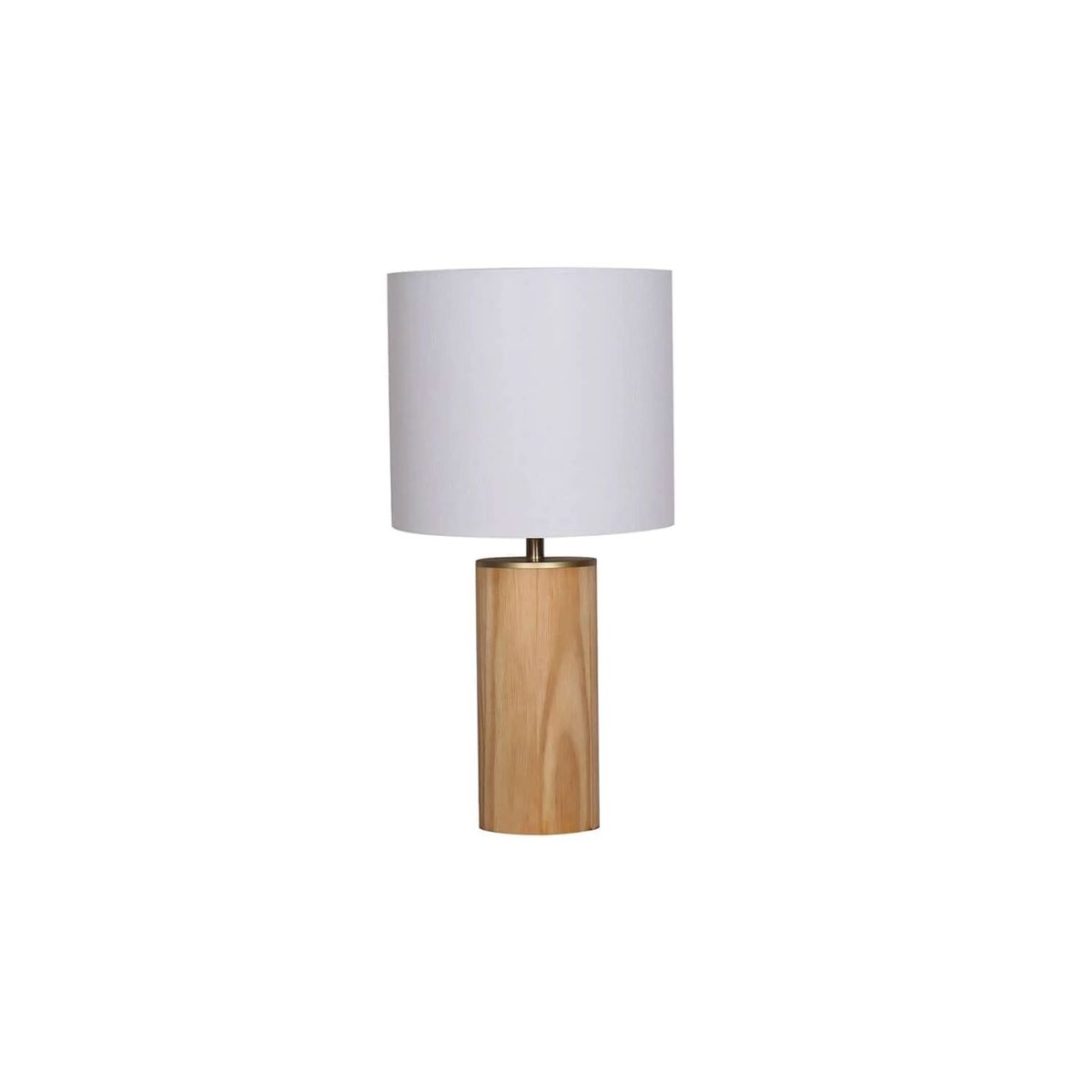Lamp Table-Wooden Cylinder Base-White Fabric Shade | Shop Today. Get it ...