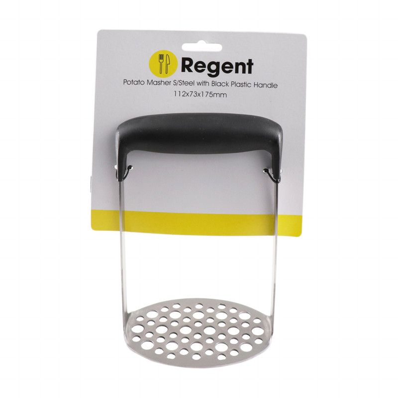 Regent Kitchen Potato Masher S/Steel With Black Pp/Tpr Handle ...