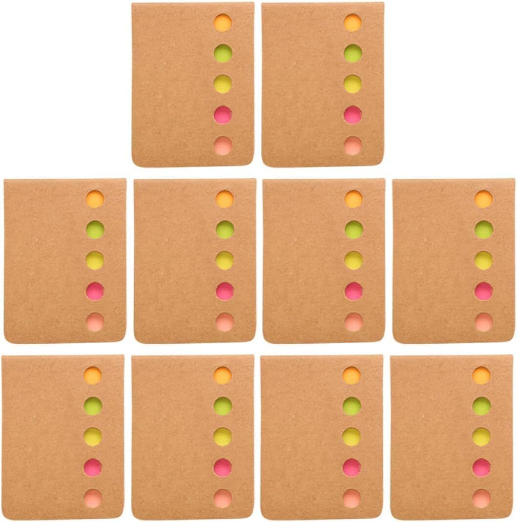 10pcs Kraft Paper Self-Stick Notepads Reusable Sticky Memo Pads for ...