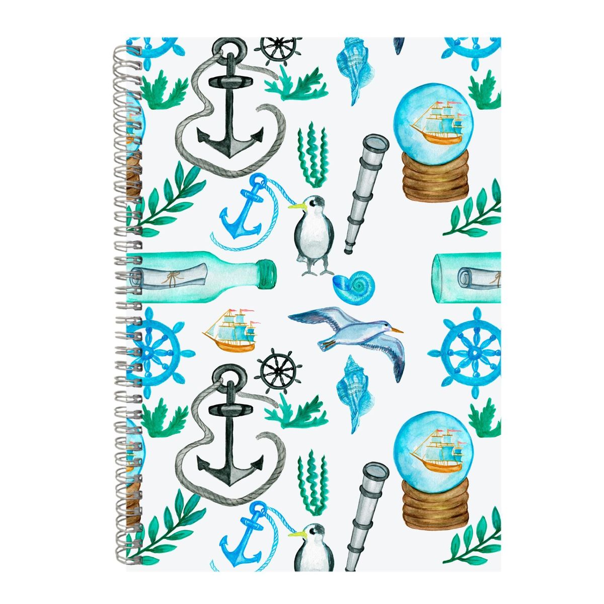 Anchor A4 Notebook Spiral and Lined Sea Lovers Graphic Notepad Present ...