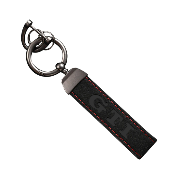 Suede Leather Car Key Ring Keyring - Volkswagen GTI Style | 13cm x 3cm ...
