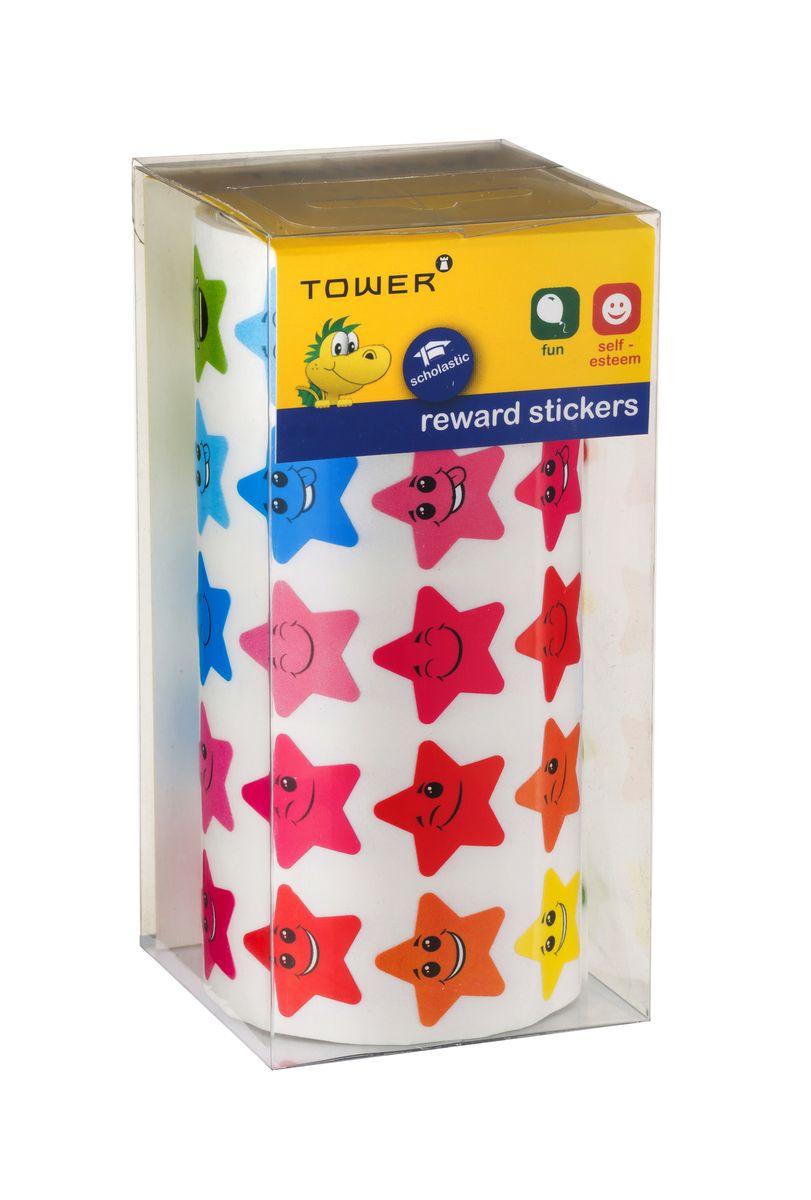 TOWER Stars with Happy Faces Roll 1000 Stickers | Shop Today. Get it ...