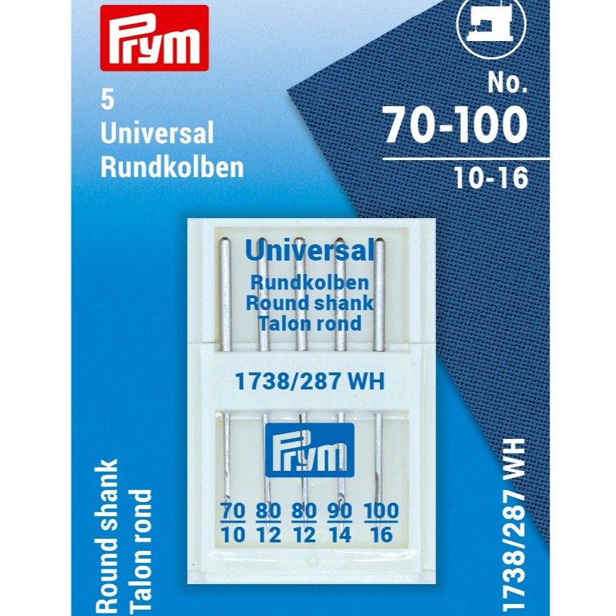 Prym Round Shank Sewing Machine Needles, 287 (690), assorted 80-100 ...