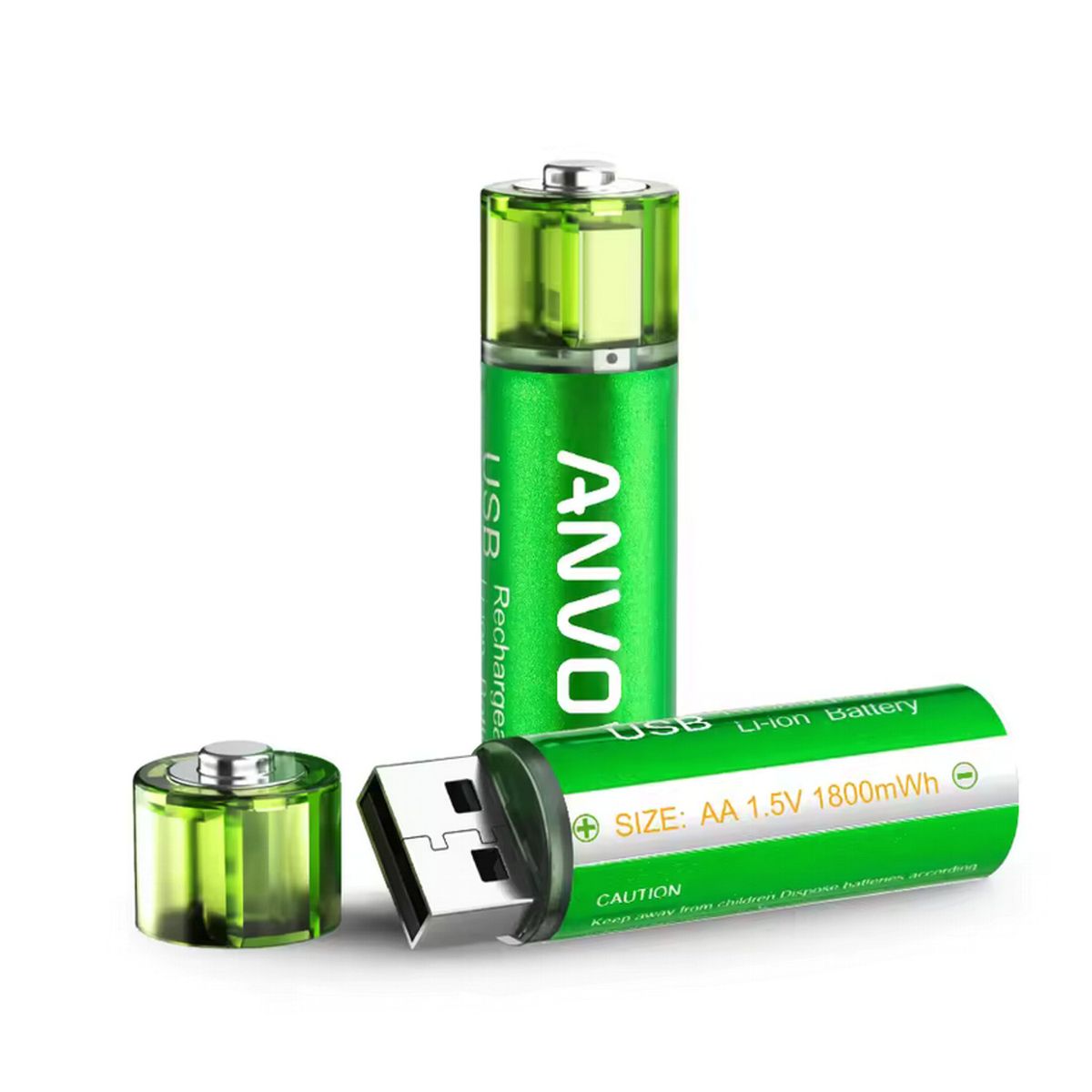 Anvow 2x AA Rechargeable Batteries - 1.5v Lithium Ion 1800mWh | Shop ...