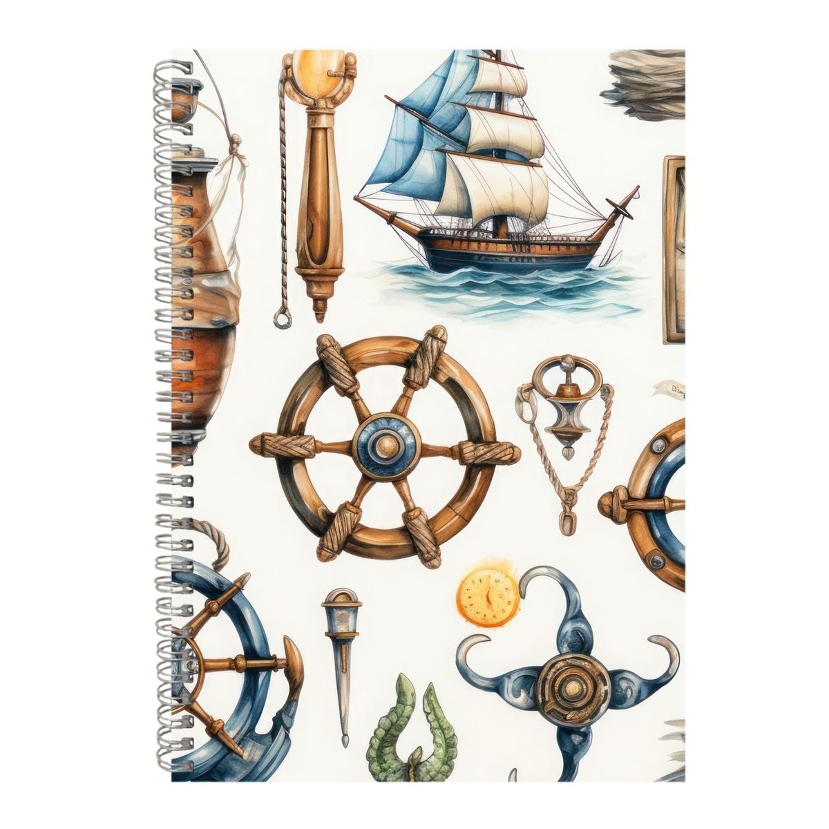 Nautical13 A4 Notebook Spiral Lined Trendy Nautical Graphic Notepad ...