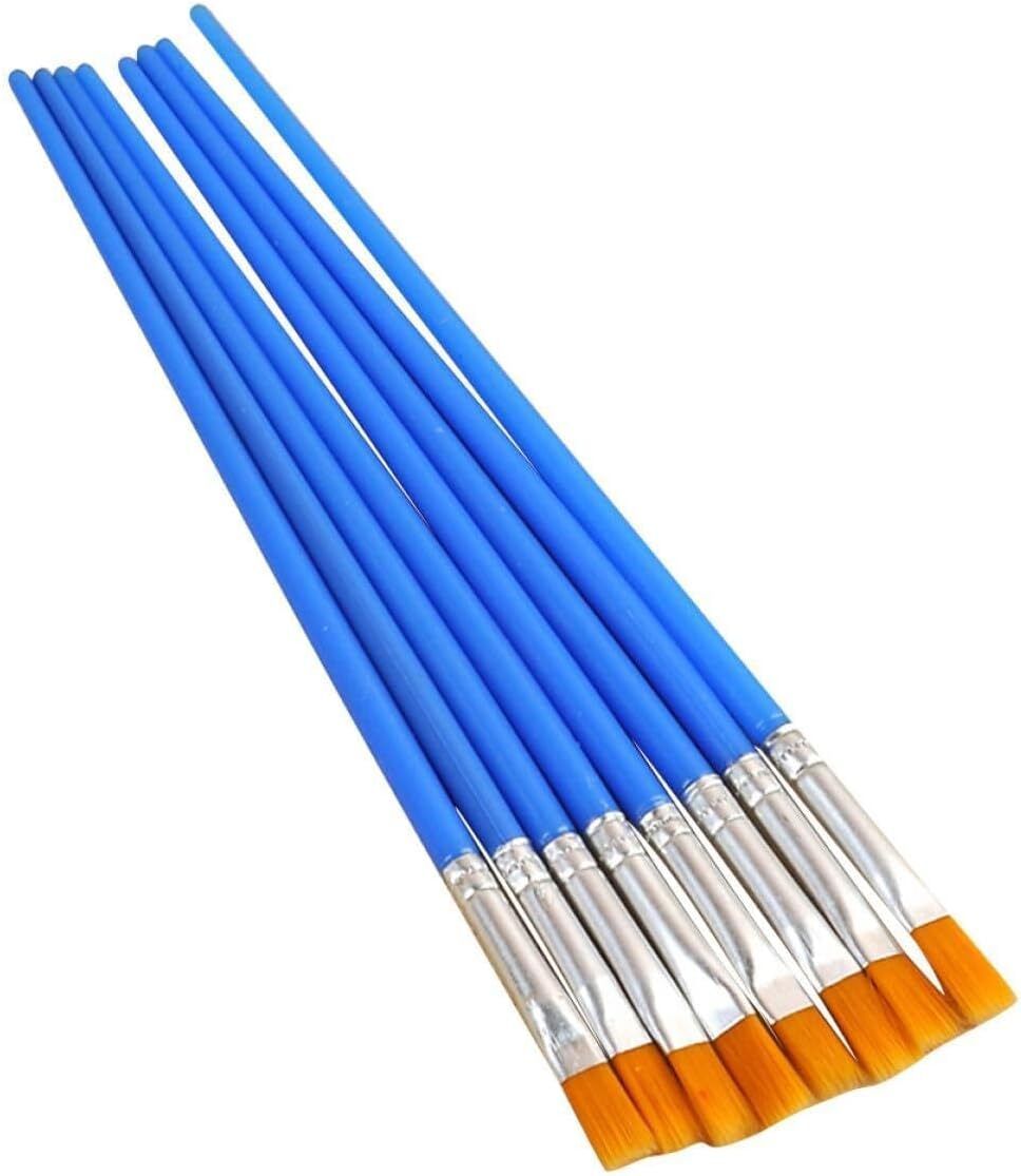 48 Pieces Nylon Flat Head Paintbrush Set for Acrylic Oil Gouache ...
