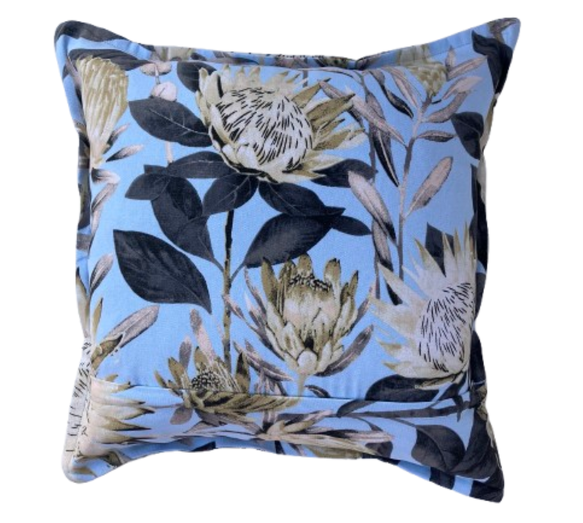 Powder Blue Cotton Protea Scatter Cushion 60x60cm | Shop Today. Get it ...