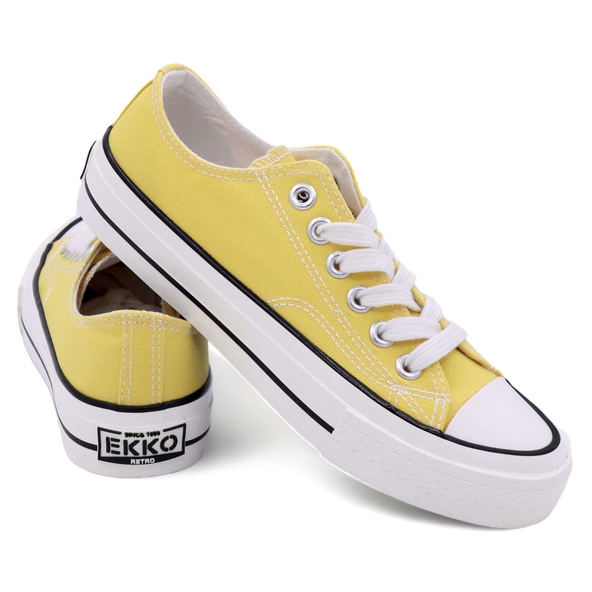 EKKO Retro Ladies Canvas Sneakers Lo - Yellow | Shop Today. Get it ...